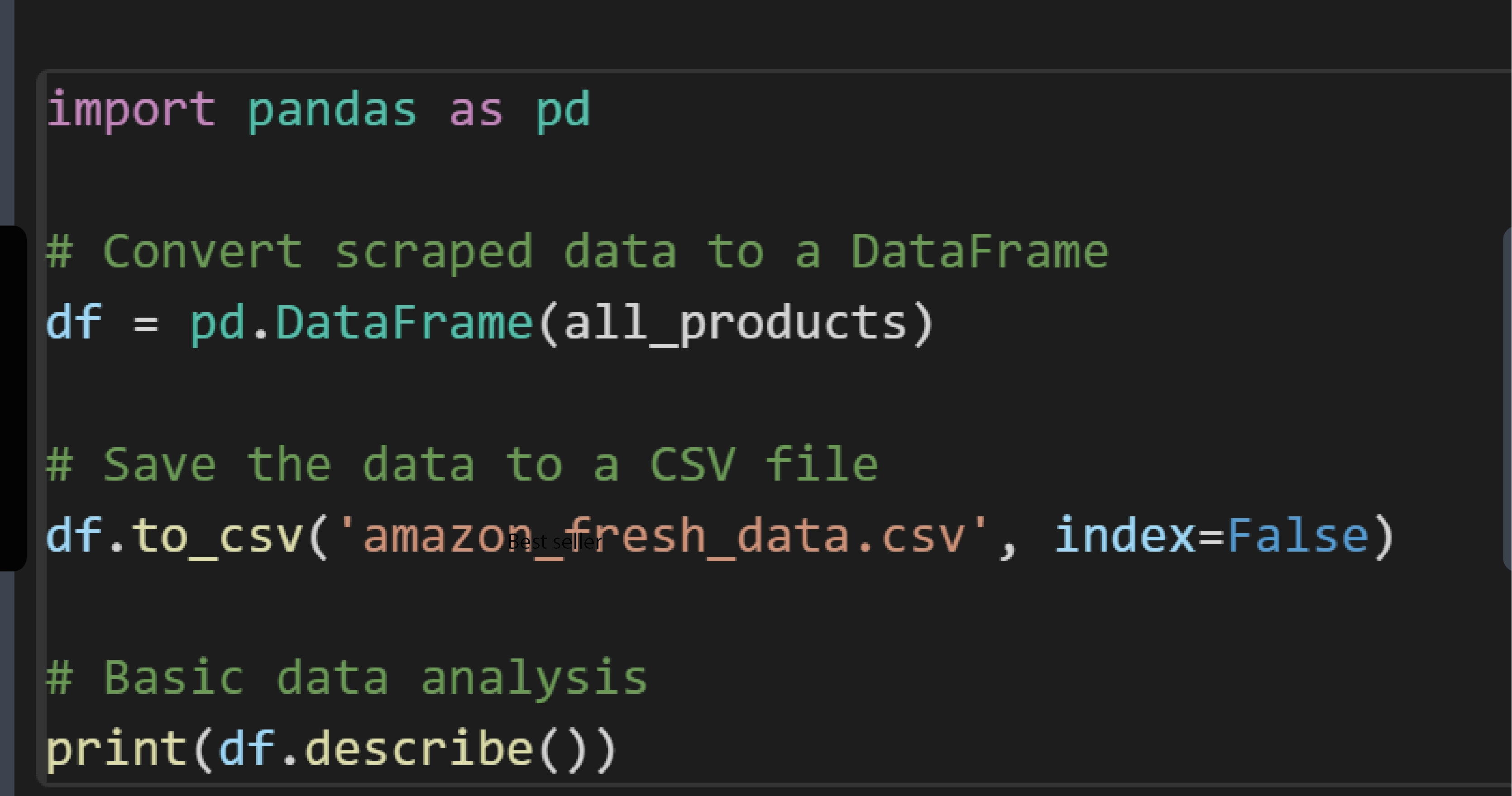 Web Scraping Amazon Fresh Grocery Delivery Data